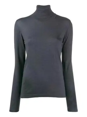 Brunello Cucinelli Cashmere-silk Blend Roll-neck Sweater - Blue
