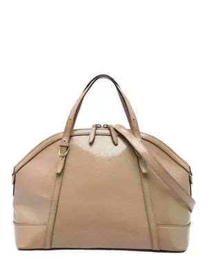 Gucci 2016-2026 Large Microguccissima Patent Nice Dome Satchel - Neutrals