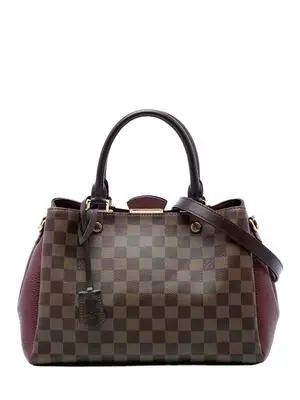 LOUIS VUITTON Damier Ebene Brittany Satchel - Red