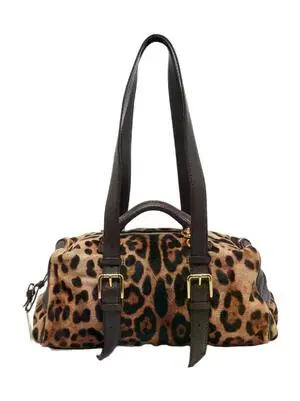 Dolce & Gabbana Leopard-print Calf Hair Satchel Bag - Brown