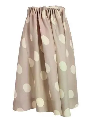 Khaite Polka Dot Silk Skirt - Neutrals