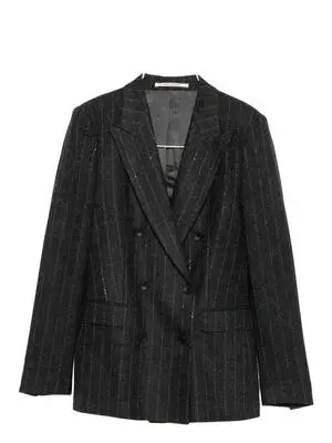 Tagliatore Pinstripe Sequin-embellished Suit - Grey