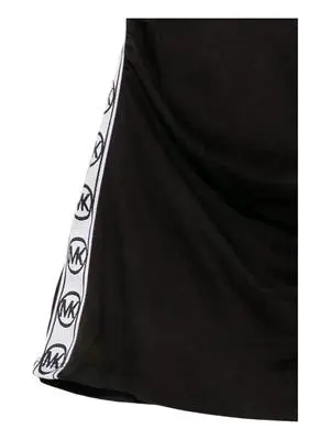 Michael Kors Logo-tape Ruched T-shirt - Black