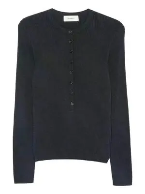 LISA YANG Airi Half-button Sweater - Blue