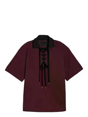 Simone Rocha Lace-up Rugby Polo Shirt - Red