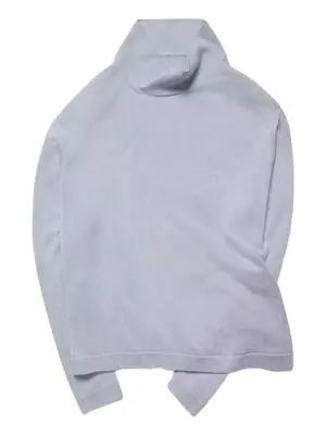 STOFFA Mock Neck Fine Knit Sweater - Blue