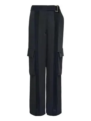 CLUB21 Belted Wide-leg Cargo Trousers - Black