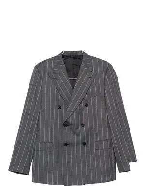 Caruso Pinstriped Double-breasted Suit - Grey