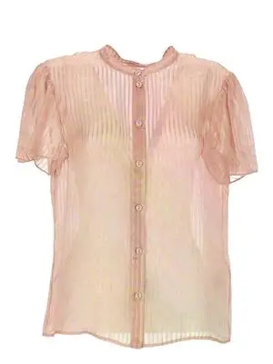 KRISTINA TI Sheer Silk Blouse - Neutrals