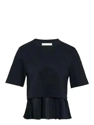 CLUB21 Pleated-hem T-shirt - Black