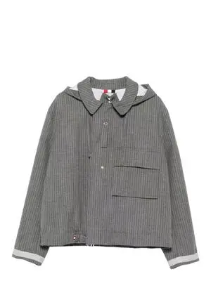 Thom Browne Pinstripe Hooded Jacket - Grey