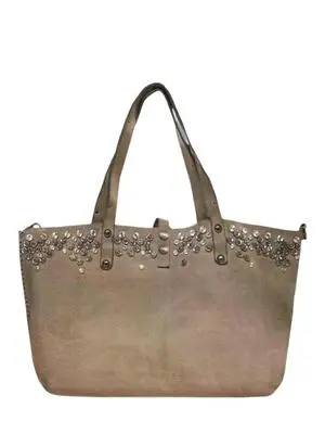 CAMPOMAGGI Bella Crystal-embellished Studded Tote Bag - Grey
