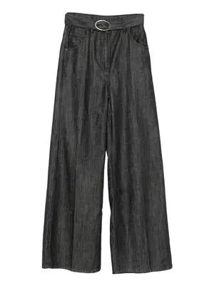 TWINSET Belted Wide-leg Jeans - Black
