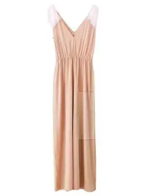 KRISTINA TI Lace-trim Elasticated-waist Maxi Dress - Orange