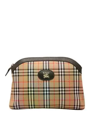 Burberry 20th Century Haymarket Check Canvas Clutch Bag - Neutrals