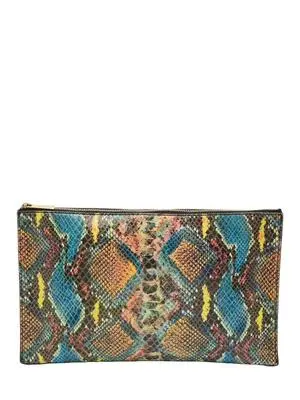 Stella McCartney Faux Python Clutch Bag - Grey