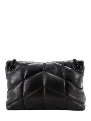 Saint Laurent Loulou Puffer Shoulder Bag Quilted Leather Small Crossbody Bag - Black