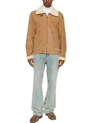 SALVATORE SANTORO Leather Zip-up Jacket - Brown