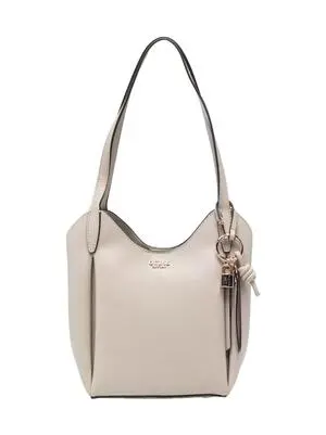 Guess Melody Logo-plaque Pebbled Shoulder Bag - Grey