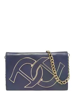 AIGNER A-logo Flap Clutch Bag - Blue
