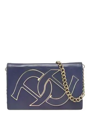 AIGNER Logo Flap Clutch Bag - Blue