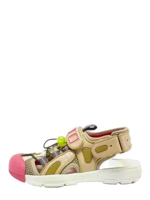 Gucci Gucci Tinsel Leather Sandals Neutrals