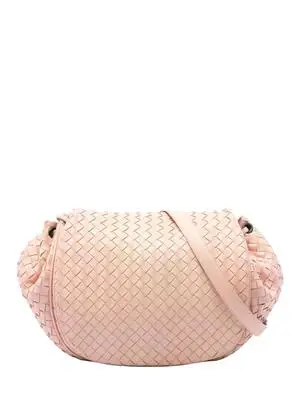 Bottega Veneta 2012-2026 Nappa Intrecciato Flap Crossbody Bag - Pink