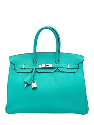 Hermès 2009 Togo Birkin Retourne 35 Handbag - Blue