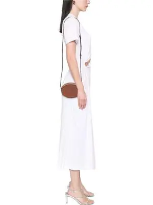 Celine 2021 Small Calfskin Cuir Triomphe Oval Crossbody Bag Brown