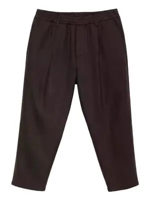 Eleventy Pleated Trousers With Elasticated Waistband - Brown
