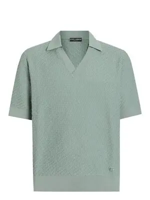 Dolce & Gabbana Micro-dot Stitch Polo Shirt Sweaters And Cardigans - Multicolor