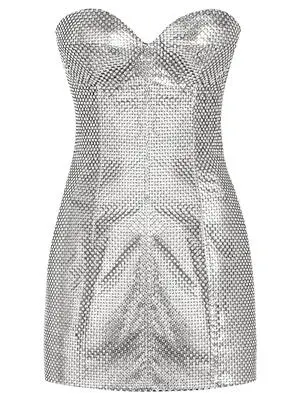 Dolce & Gabbana Strapless Mesh Dress Dresses - Silver