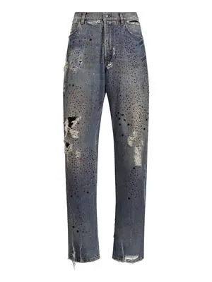 Dolce & Gabbana Embellished Denim Trousers - Multicolor