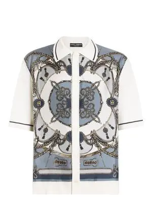 Dolce & Gabbana Silk And Cotton Shirt With Twill - Man Sweaters And Cardigans Xl Multicolor