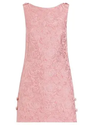 Dolce & Gabbana Floral Quilted Jacquard Sack Dress - Pink