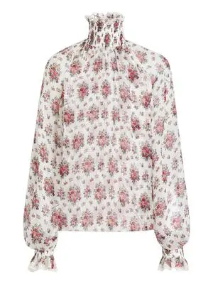 Dolce & Gabbana Chiffon Blouse With Floral Print - Multicolor