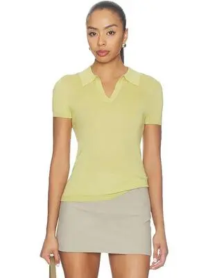 EAVES Emaw Knit Polo In . Also - Yellow