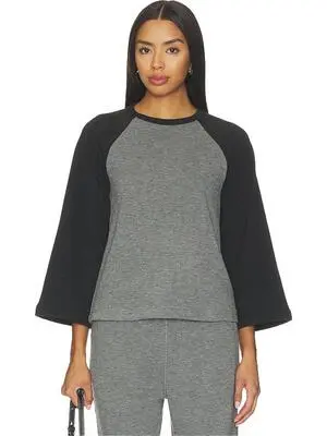 BOBI Color Block Raglan Top - Grey