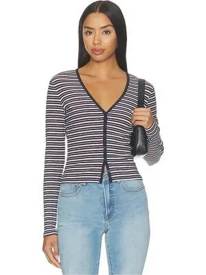 Good American Rib V Neck Cardigan - Multi