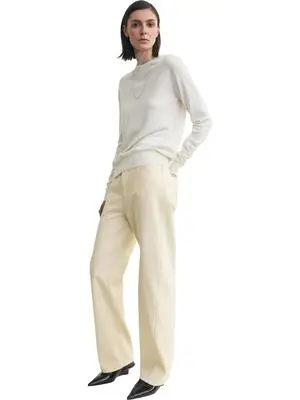 TOTEME Relaxed Twisted Seam Denim Trousers - Sand