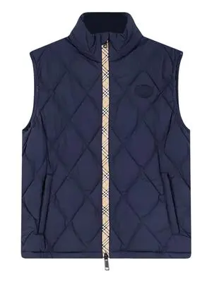 Burberry Acresford Quilted Sleeveless Jacket - Blue