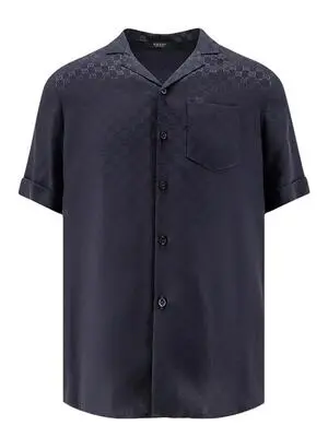 Gucci Gg Jacquard Silk Shirt - Blue