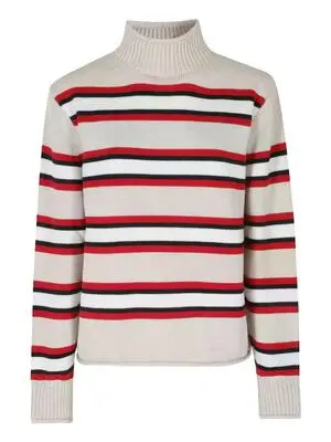 SEMICOUTURE Striped High-neck Sweater - Neutrals