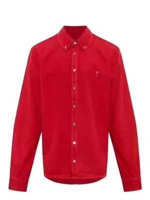 AMI Paris Button-up Denim Shirt - Red