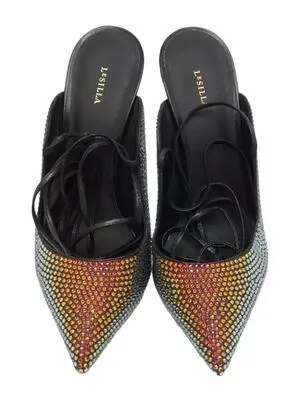 LE SILLA Crystal-embellished Pumps - Orange