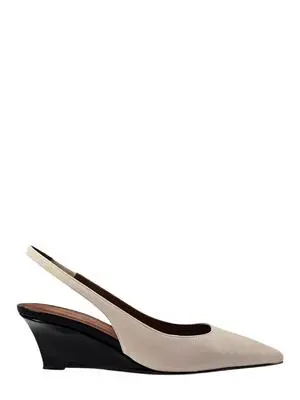 MADISON MAISON Loux Slingback Wedge Pumps - Neutrals