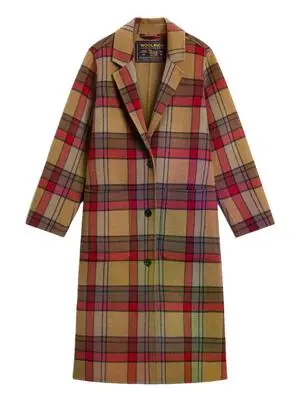 Woolrich Checked Virgin Wool Coat - Neutrals