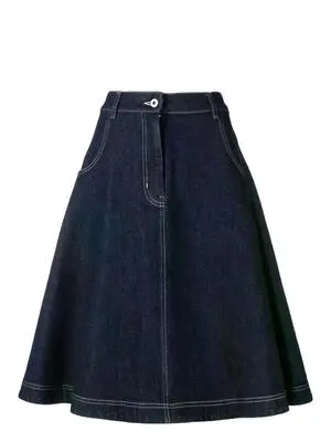 Kenzo Flared Denim Skirt - Blue