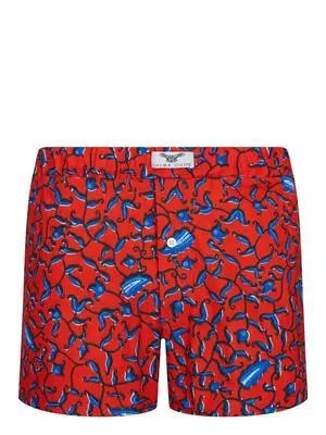 OHEMA OHENE African Print Cotton Boxer Shorts - Red