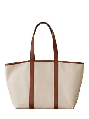 DĀL THE LABEL Structured Tote Bag Tan - Brown